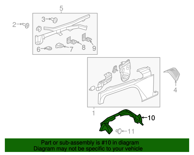 2018-2020 Jeep Wrangler Fender Liner - Passenger Side (RH) 68299170AB ...