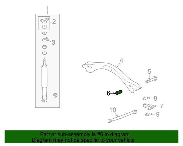 1998-2007 Lexus LX470 Support Arm Bushing 48177-60010 | OEM Parts Online