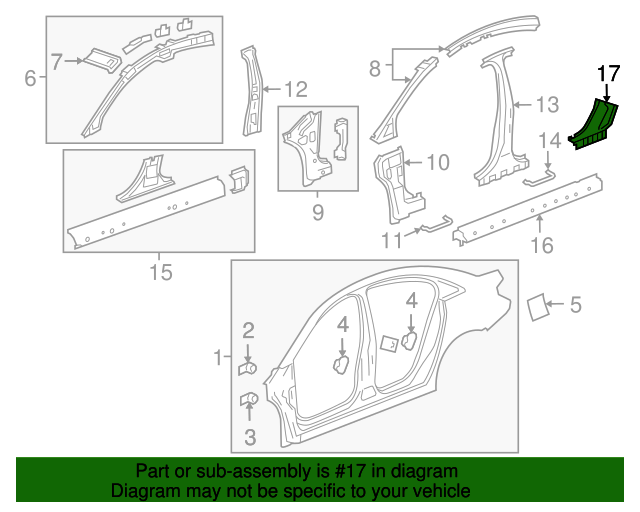 2011-2016 Chevrolet Lock Pillar Reinforced - Driver's Side (LH ...