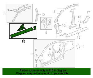 2011-2016 GM Inner Rocker 13328303 | GMPartsDirect.com