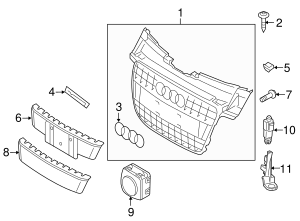 2010-2012 Audi License Bracket 8K0-807-285-C-1RR | OEM Parts Online