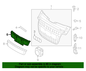 2010-2012 Audi License Plate Bracket 8K0-807-285-C-1RR ...
