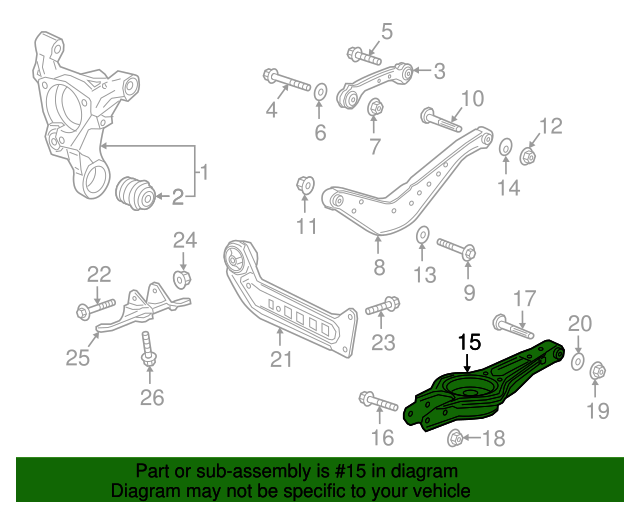84309090 - Rear Lower Control Arm 2016-2024 GM | Big 3 Auto Parts