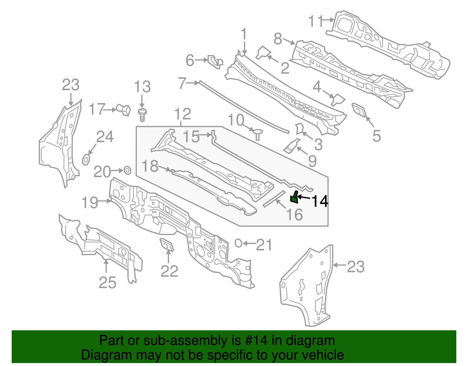 66836-ZR00A - Extension Panel Grommet 2016-2024 Nissan | Nissan Parts ...