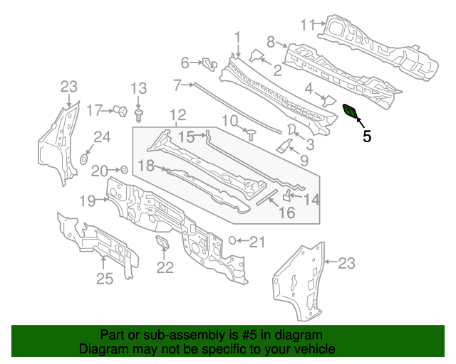 2007-2022 Nissan Cowl Grille Clip 66820-AX020 | Pro Nissan Parts