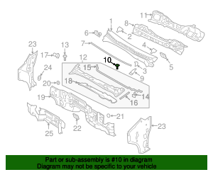 1998-2024 Nissan Cowl Top Panel Bolt 08146-6122G | Nissan Parts Plus