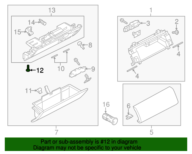 2013-2023 Land Rover Range Rover Glove Box Assembly Screw LR036723 ...