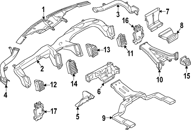 Louvre Assembly Vent Air NL3Z-15045C08-CA | Miracle Ford Parts