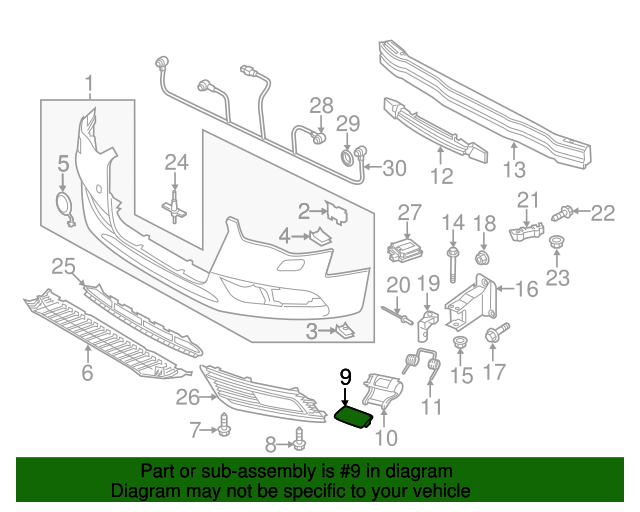 Audi OEM Lmp Washer Cover Part# 8K0-955-276-H-GRU | OEM Vehicle Parts