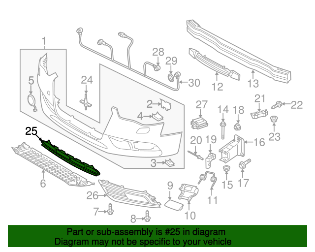 2013-2016 Audi Lower Grille 8K0-807-647-A | Audi USA Parts