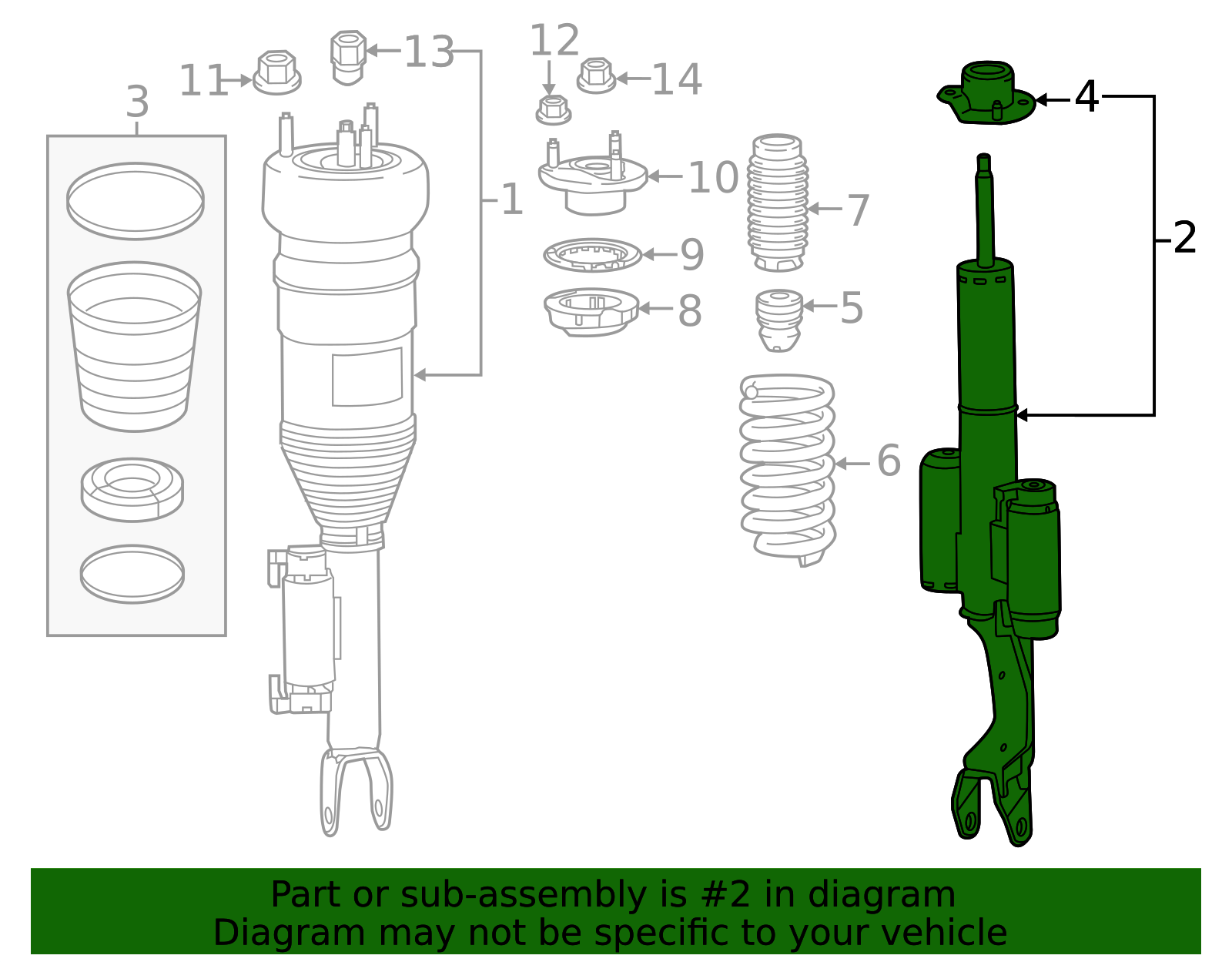 Genuine OEM Suspension Strut | 205-320-86-02 | Fits Select 2017-2024 ...