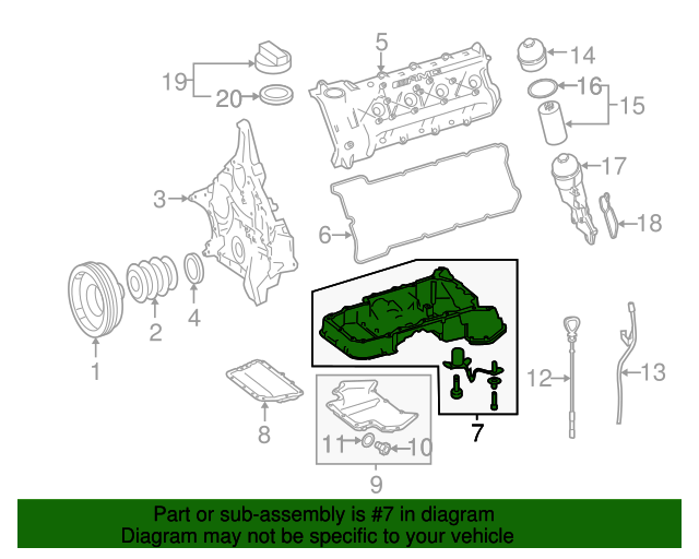 156-010-03-01 - Oil Pan 2012-2015 Mercedes-Benz C 63 AMG® | Mercedes ...