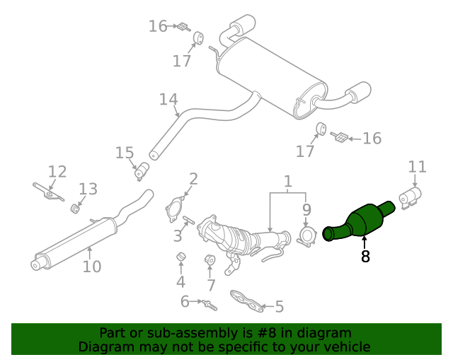 2020-2021 Lincoln Corsair Catalytic Converter LX6Z-5E212-M | TascaParts.com