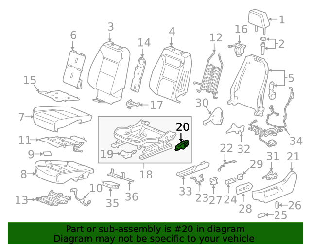 2019-2023 GM Seat Actuator 13525910 | QuirkParts