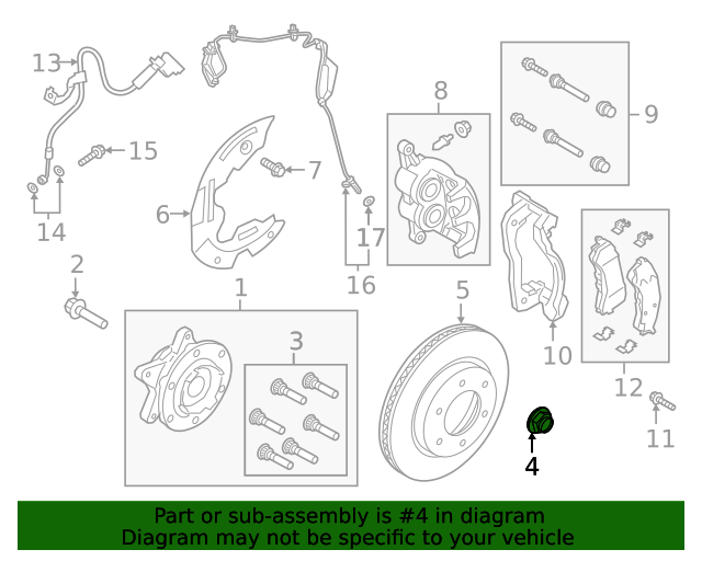 2019-2020 Ford Ranger Axle Nut KB3Z-3B477-A | OEM Parts Online