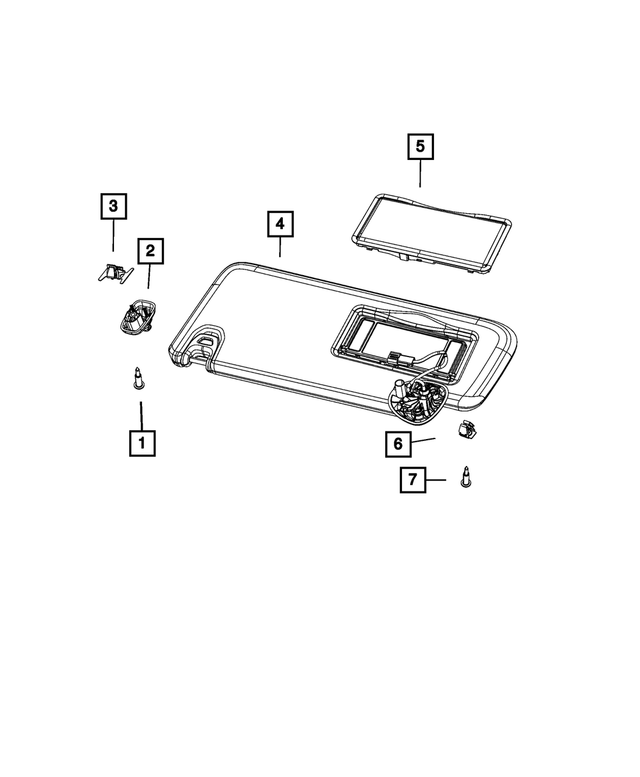 2019-2025 Ram 1500 Visor, Right 7SY62TX7AA | Mopar OEM Parts Direct