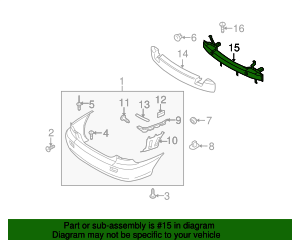 86630-FD030 - Bumper Cover Reinforcement Beam 2003-2005 Kia Rio | Kia ...