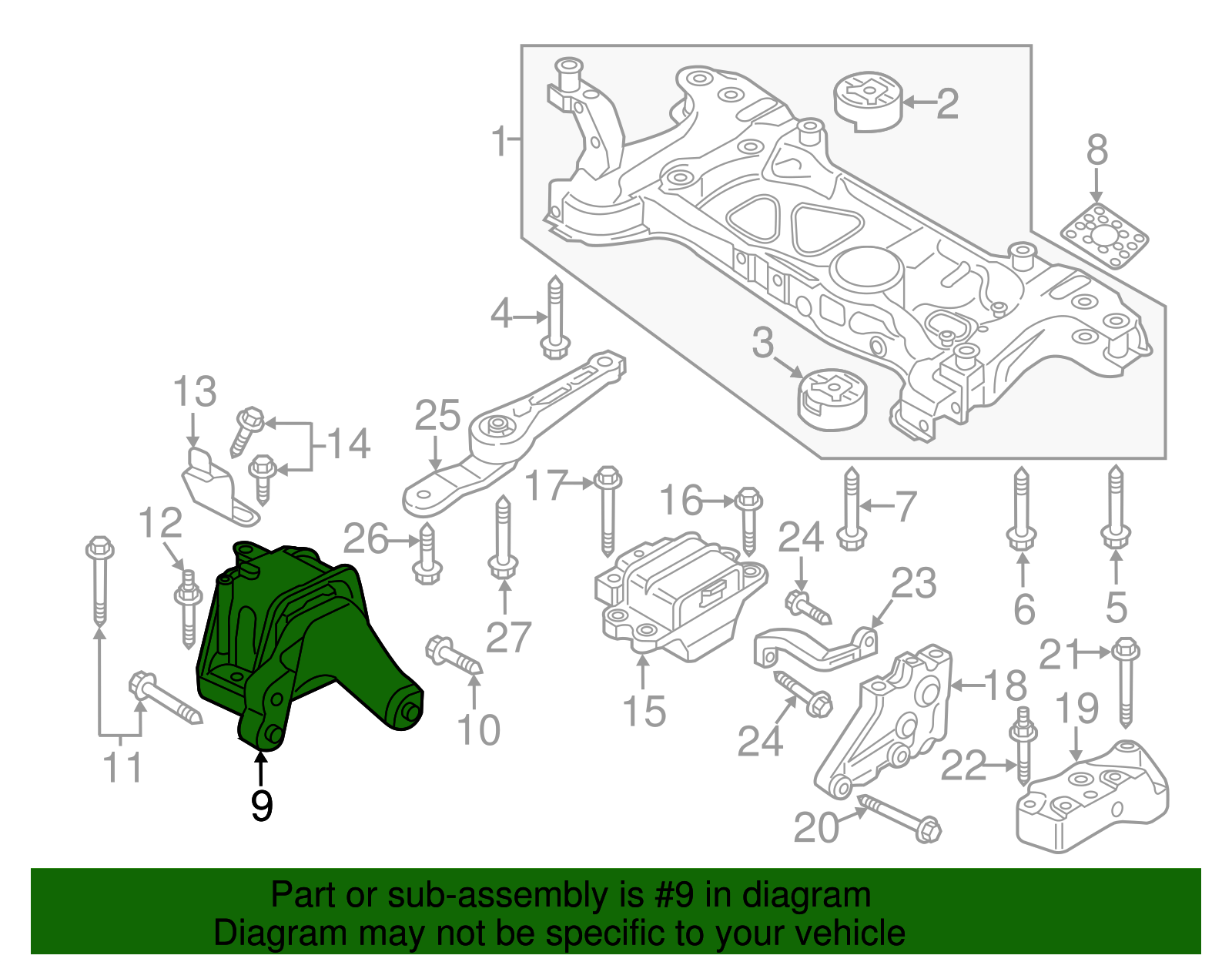 2005-2014 Volkswagen Mount 1J0-199-262-DA | OEM Parts Online