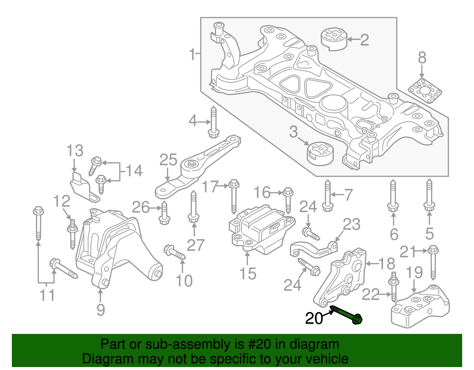 2010-2015 Volkswagen Trans Mount Bracket Bolt N-102-415-07 | VW Direct ...