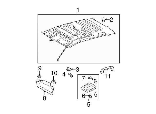 2007-2020 Toyota Headliner Retainer 63412-0C010 | Toyota Parts Center