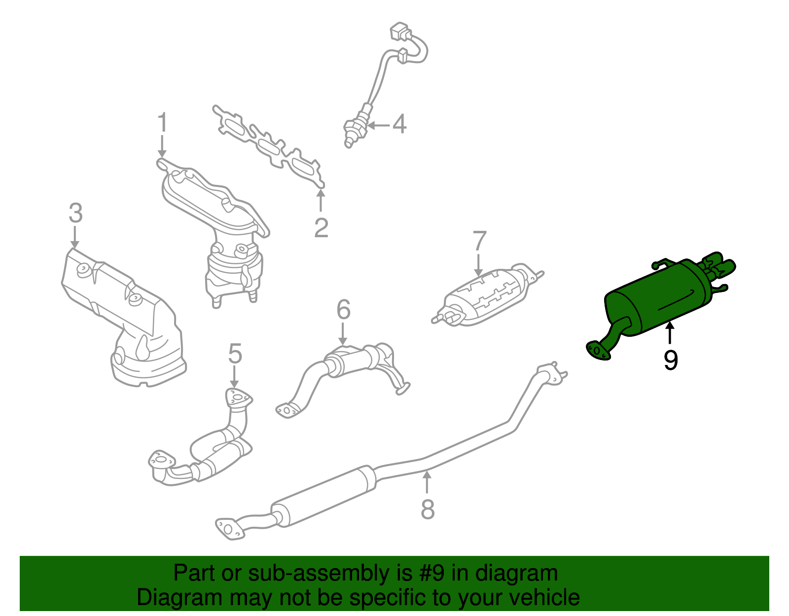 KL14-40-100C - Muffler & Pipe 1995-2002 Mazda Millenia | Florida Mazda ...