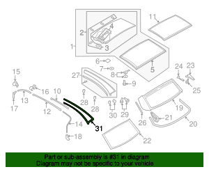 2007-2008 Volkswagen Eos Side Seal 1Q0-871-357-E | VW Direct Parts