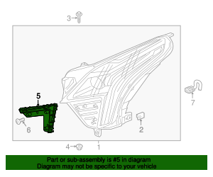 2017-2025 Cadillac XT5 Front Bumper Fascia Head Lamp Opening Bracket ...