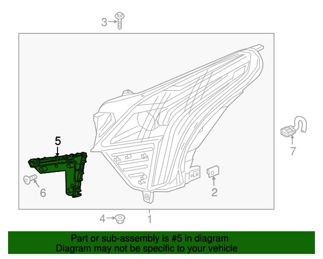 2017-2022 Cadillac XT5 Front Bumper Fascia Head Lamp Opening Bracket ...