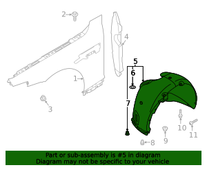 86812-D2500 - Fender Liner 2020-2022 Genesis G90 | Hyundai OEM Part