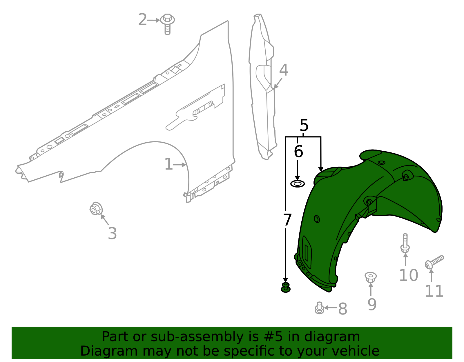 86812-D2500 - Fender Liner 2020-2022 Genesis G90 | Hyundai OEM Part