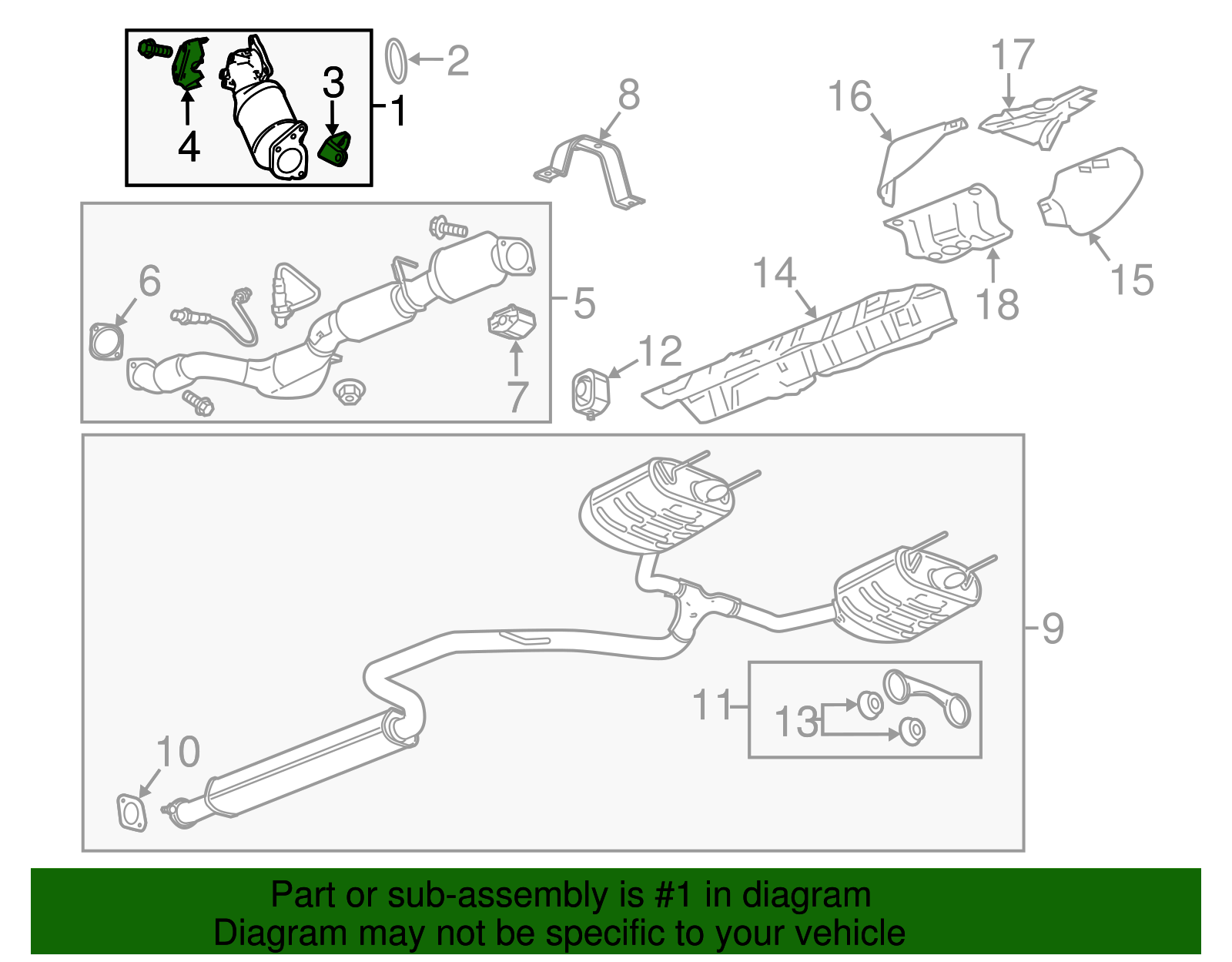 12657322 - Passenger Side 3-Way Catalytic Converter with Shield and ...