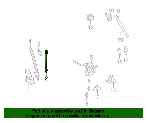 85475-08020 - Liftgate Latch Control Rod 2011-2020 Toyota Sienna ...