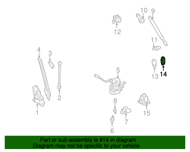 2011-2020 Toyota Sienna Stopper Cushion 67293-08020 | Toyota Parts