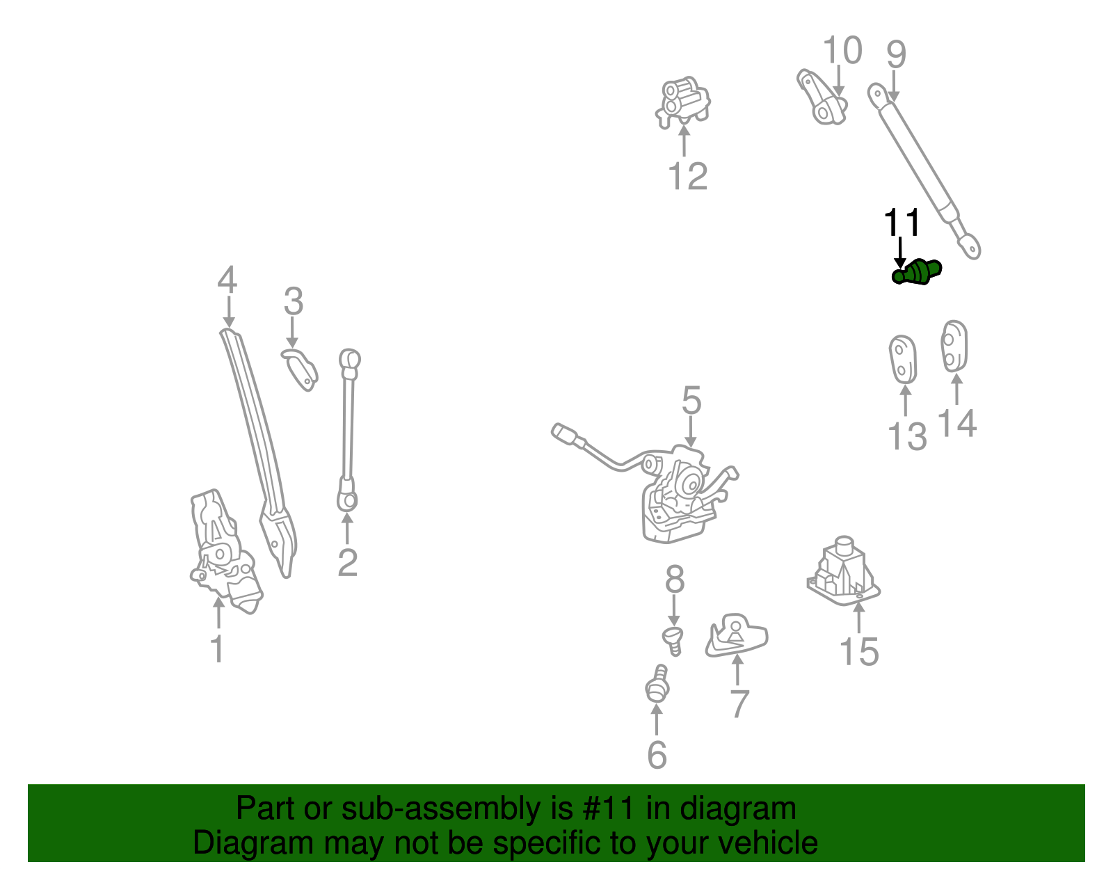 Genuine Toyota Support Cylinder Bolt part# 68961-08020 for 2011-2020 ...