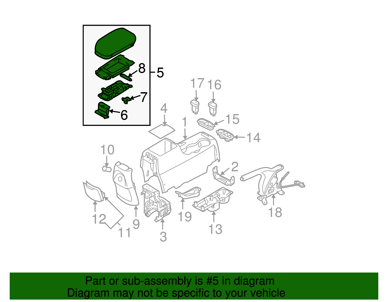 2009 Hyundai Tucson Armrest Assembly 84660-2E005-3E | OEM Parts Online