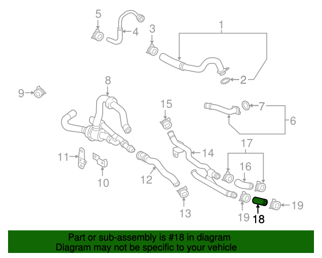 2007-2023 Audi HVAC Heater Hose 7L0-815-985 | Audi USA Parts