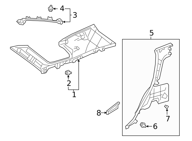 62450-48020-B0 - Interior Quarter Panel Trim Panel 2018-2022 Lexus ...