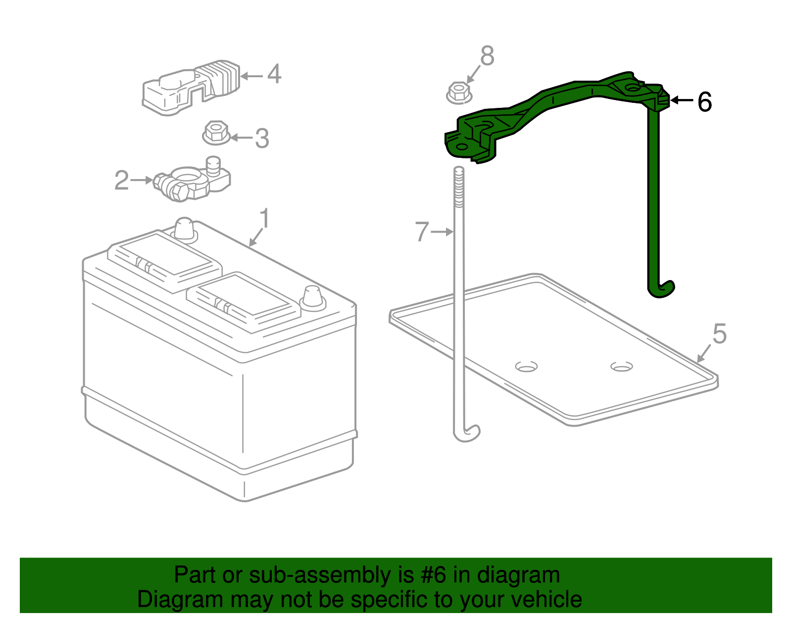 Genuine Toyota Battery Hold Down Frame part# 74404-04050 for 2005-2023 ...