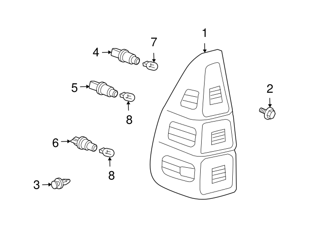 81561-60650 - Tail Lamp For 2003-2007 Lexus GX470 | Lexus OE Parts