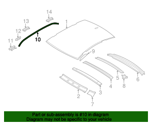 51-13-7-185-056 - Roof Molding 2009-2015 BMW | AutoNationParts.com