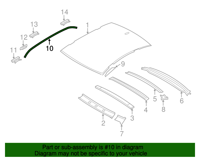 51137185056 - 2009-2015 BMW Roof Molding (51-13-7-185-056) | BMW of ...