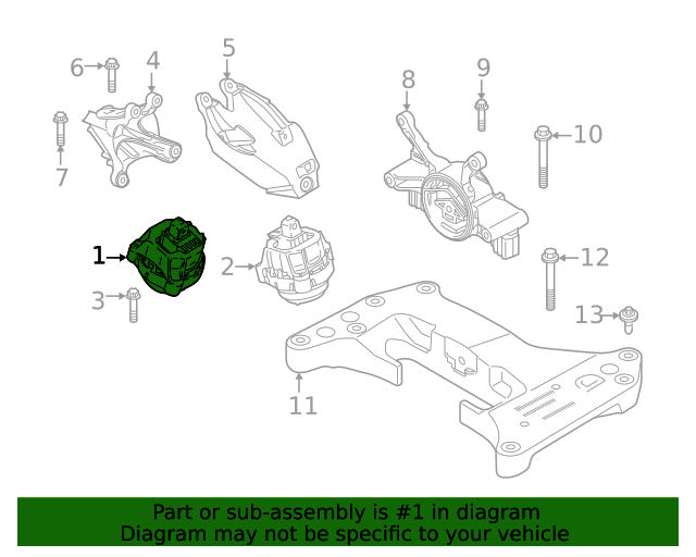 Genuine BMW 22-11-9-503-432 | Motor Mount | FREE Shipping on Most ...