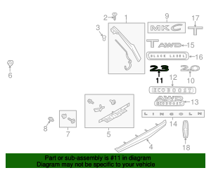 2015-2019 Lincoln MKC Emblem EJ7Z-9942528-A | OEM Parts Online
