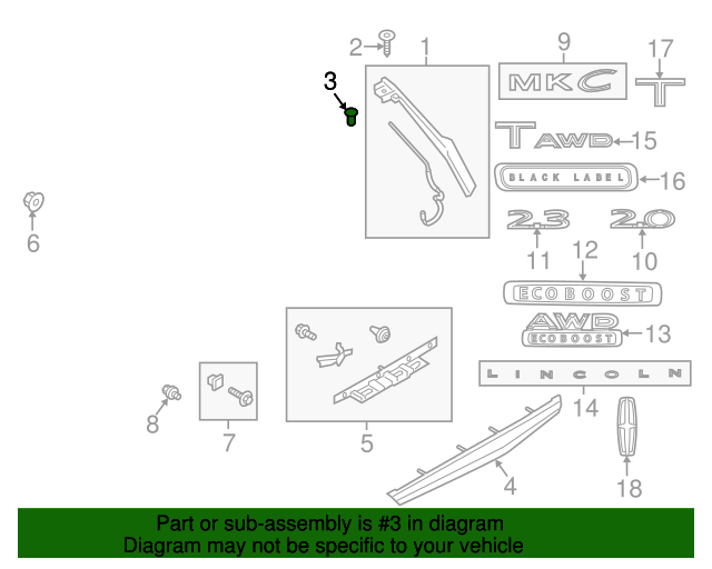 Genuine OEM Ford Part - Rear Trim Plug W716236-S300 | Genuine OEM Ford ...