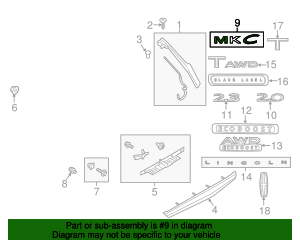 EJ7Z-1642528-A - Name Plate 2015-2019 Lincoln MKC | Ford Parts Direct
