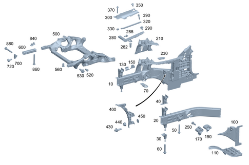 Wheel Well, Front Axle Carrier for 2025 Mercedes-Benz AMG GT 63 Pro ...
