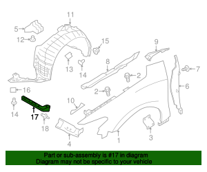 63864-4RA0A | Nissan Protector-Extension Front Fender Rh - Genuine OEM ...