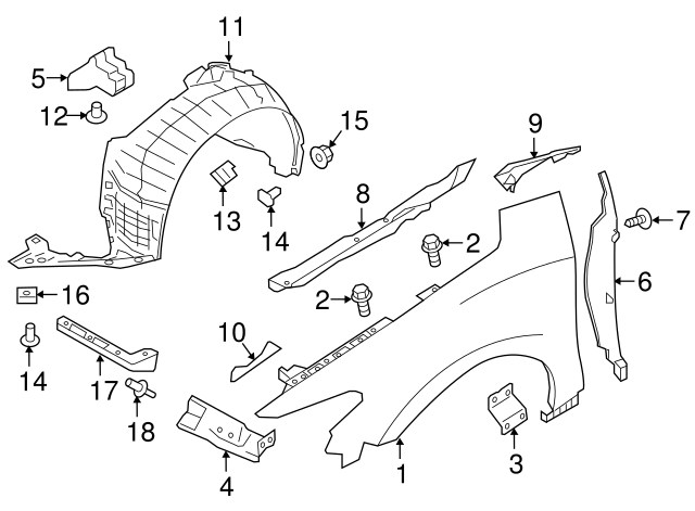 2013-2020 Nissan Fender Stay - Driver's Side (LH) F3181-3TAMA ...