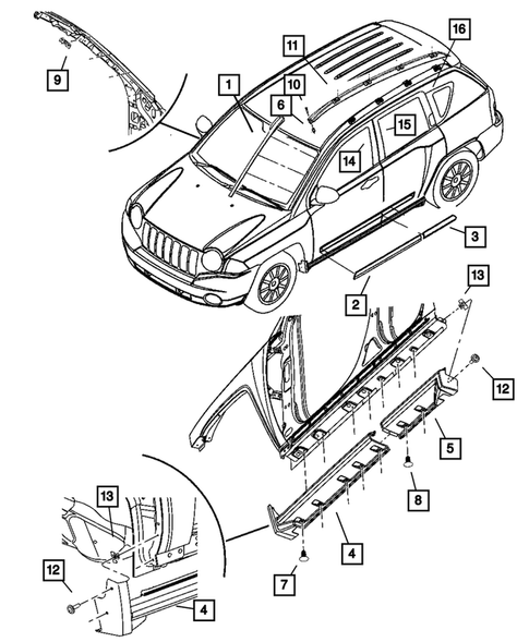 Moldings and Ornamentation for 2011 Jeep Patriot | Mopar Parts