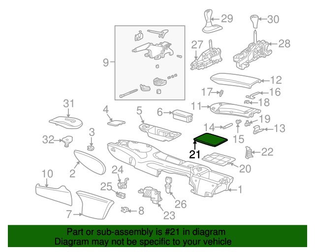 1997-2005 Porsche Insert shelf, rear center console for Porsche 986 and ...